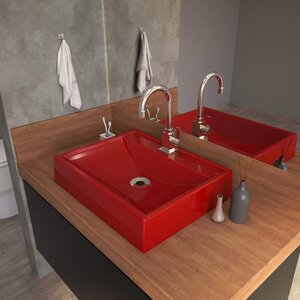 Cuba Para Banheiro Rt49w Retangular Compace Vermelho | Leroy Merlin