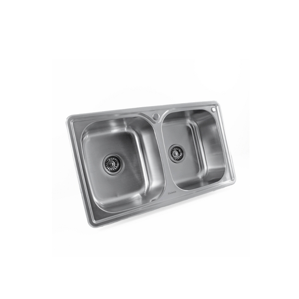 Cuba Pia Dupla Cozinha Gourmet Em Inox 83x48cm Guimmis.casa | Leroy Merlin