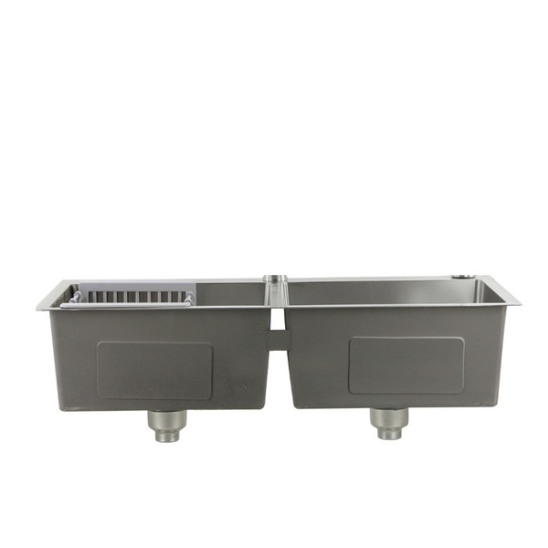 Cuba Pia Dupla Gourmet Aço Inox 304 Nano Silver Guimmis.casa | Leroy Merlin