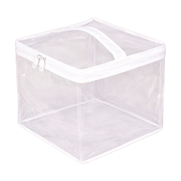 Cubo Organizador Plástico Transparente 8L 20x20x20cm com Zíper Casa e ...