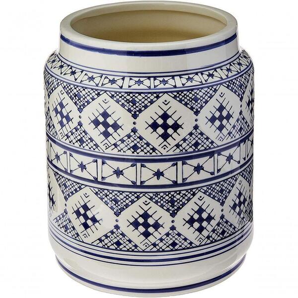 Dacle Vaso Decorativo Ceramica Azul E Branco Home&co 26x22cm | Leroy Merlin