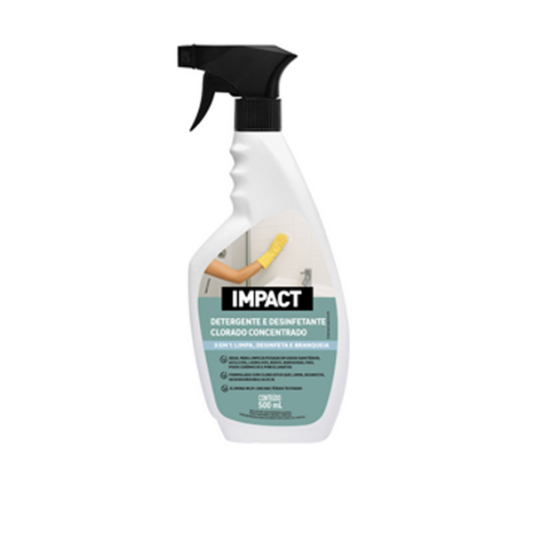 Detergente e Desinfetante Clorado Concentrado Impact 500ml Sanol ...
