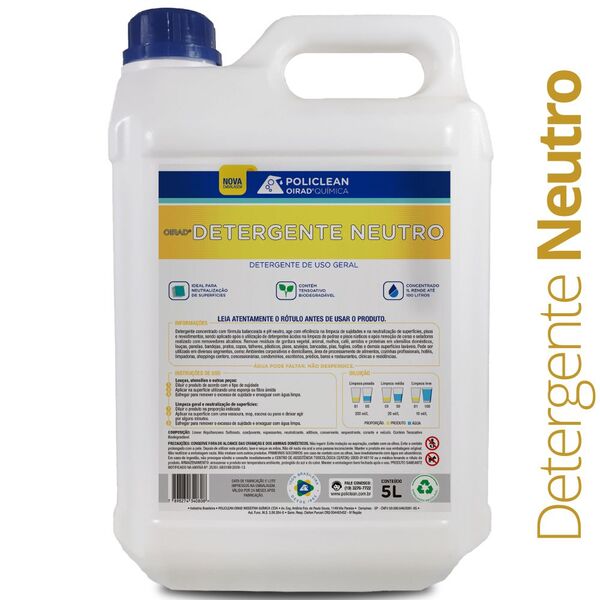 Detergente Neutro - Neutralizador De Superfícies 05 L | Black Friday ...