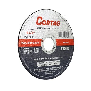 Disco De Corte Aço Inoxidável 115mm 4.1/2'' Caixa 25 Unidades Cortag ...