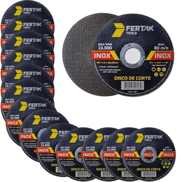 Disco De Corte Para Metal Aço Inox Ferro Esmerilhadeira 115x1x22mm ...
