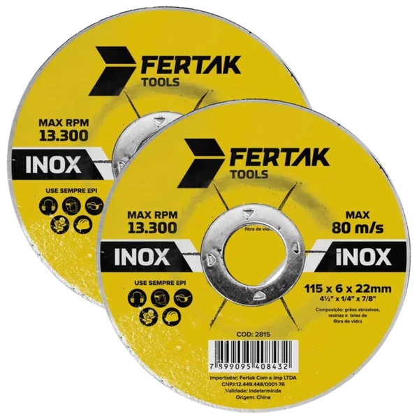Disco De Desbaste Metal Aço Ferro Inox 115x22mm | 02 Un | Leroy Merlin