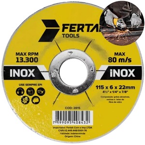 Disco De Desbaste Metal Aço Ferro Inox 115x22mm | Fertak | Leroy Merlin
