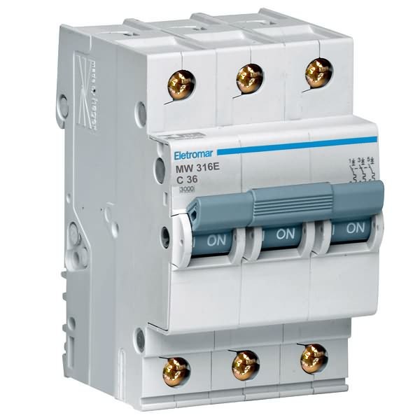 Disjuntor Din Tripolar 220-400V 16A Eletromar | Leroy Merlin