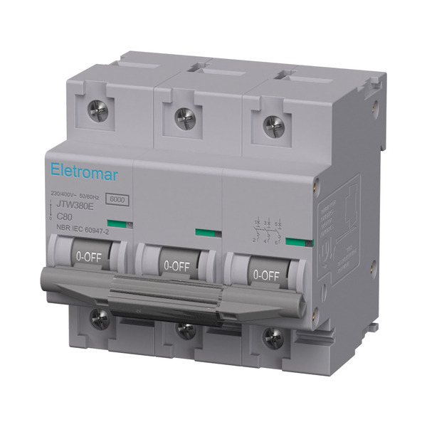 Disjuntor Din Tripolar 80A Curva C Eletromar | Leroy Merlin