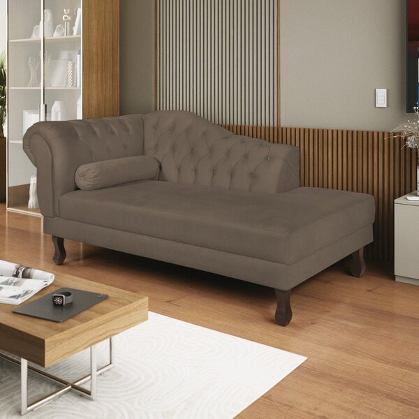 Diva Recamier Dora 160cm Lado Direito Suede Marrom Marrom | Leroy Merlin