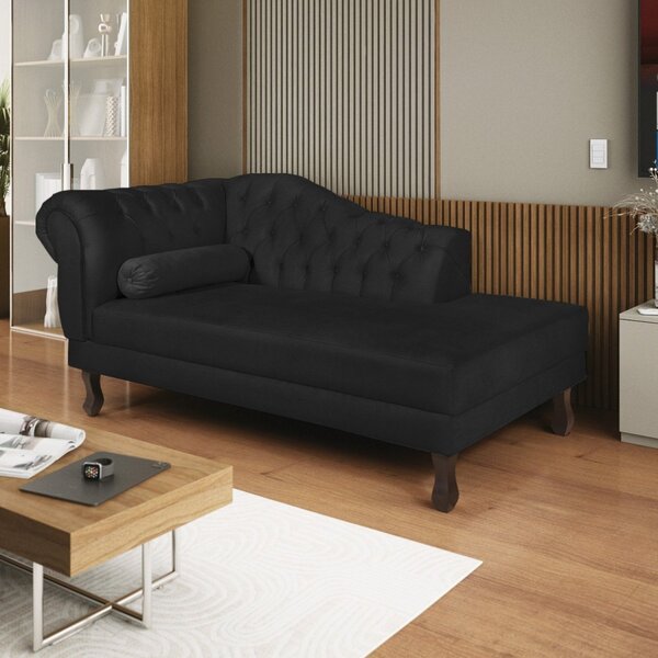 Diva Recamier Dora 185cm Lado Direito Preto Preto | Leroy Merlin