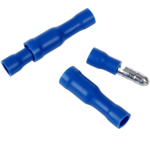 Dmti 100 Pares Terminal Bala 2,5mm Fêmea E Macho Isolado Azul | Leroy Merlin