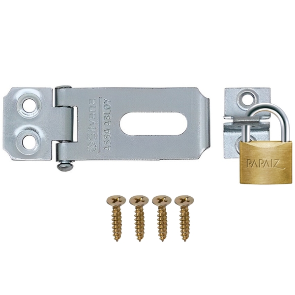 Dobradiça Fecho Trinco Porta Cadeado 4cm + Cadeado 20mm Para Portão ...
