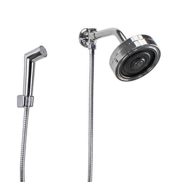 Ducha Chuveiro Autolimpante Em Abs Redondo Cromado Com Chuveirinho De ...