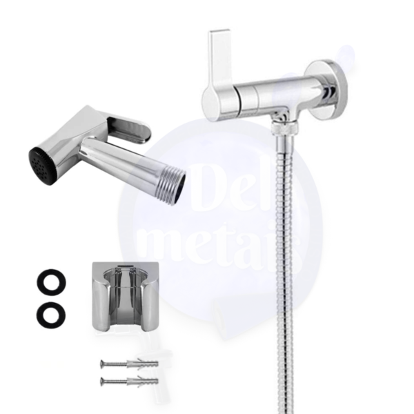 Ducha Higiênica De Metal 1/4 De Volta Com Flexível Inox C-70 Del Metais ...