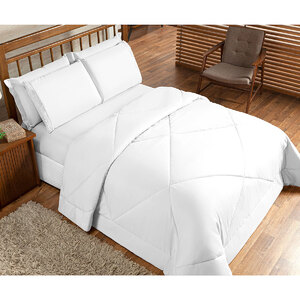 Edredom Branco Queen Dupla Face Avulso 2,40m X 2,20m | Leroy Merlin