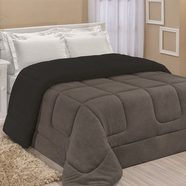 Edredom Coberdrom Pryme Especial Pesado Queen - Cinza-preto - 100% ...