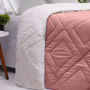 Edredom Coberdrom Robust Queen Sherpa Pesado - Rosê | Leroy Merlin
