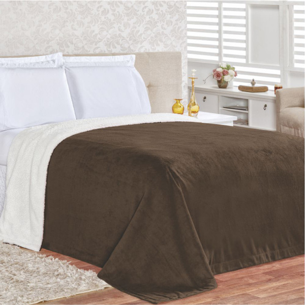 Edredom Cobertor Coberta Manta Casa Show Queem - Tabaco - 100% ...
