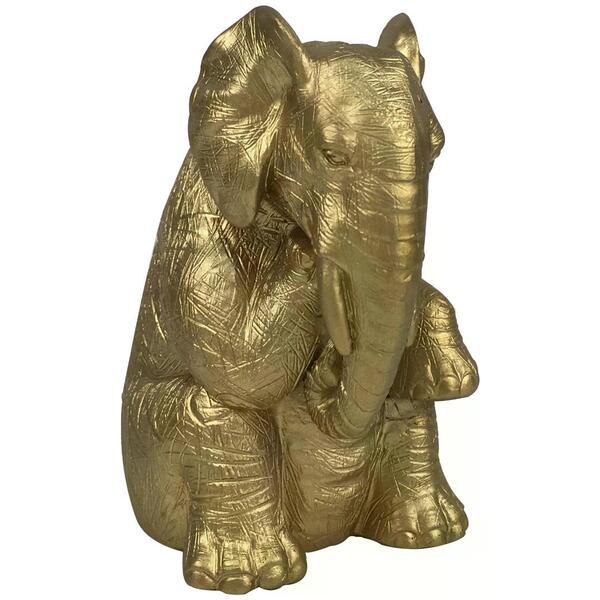 Enfeite Elefante Em Poliresina L10xp7,5xa12,5cm Cor Dourada | Leroy Merlin