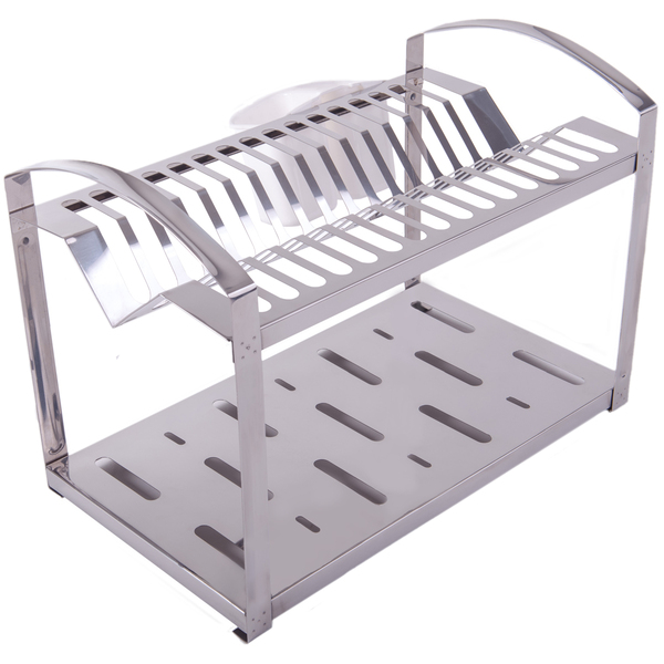 Escorredor De Louças 2 Andares Em Aço Inox Para 16 Pratos Utily Com ...