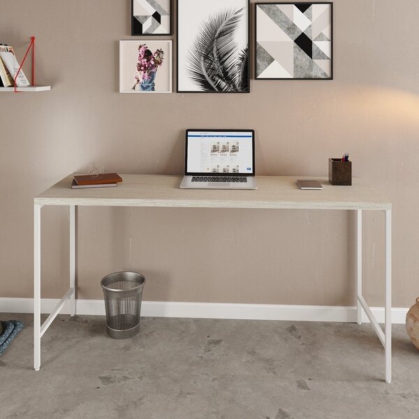 Escrivaninha Mesa Escritório Active 150cm Industrial Yescasa Branco ...