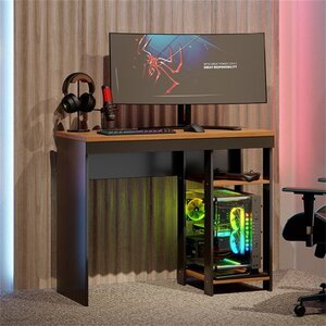 Escrivaninha Mesa Gamer 103cm Beta Preto/nature | Leroy Merlin