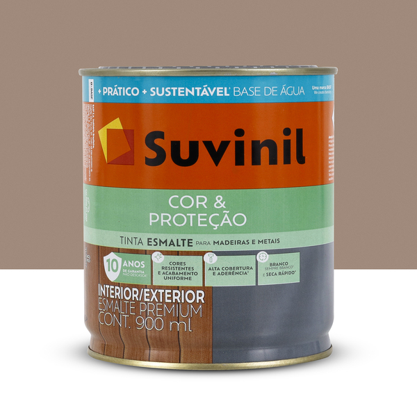 Tinta Esmalte Base Água Cor e Proteção Brilhante Tabaco 900ml Suvinil ...
