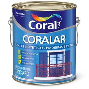 Tinta Esmalte Sintético Base Solvente Coralit Brilhante Ouro 3,6L Coral ...