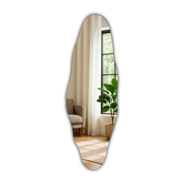 Espelho Orgânico 80x35 Para Sala Quarto Banheiro Decorativo Corpo ...