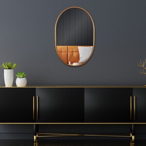 Espelho Oval Londres 50x40cm Com Borda Dourada | Leroy Merlin