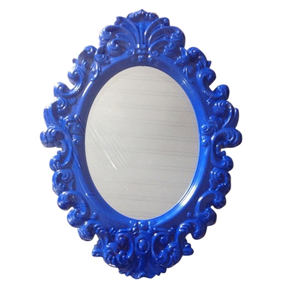 Espelho Plastico Oval Indigo Big Princess Azul Gde 68 X 50 X | Leroy Merlin