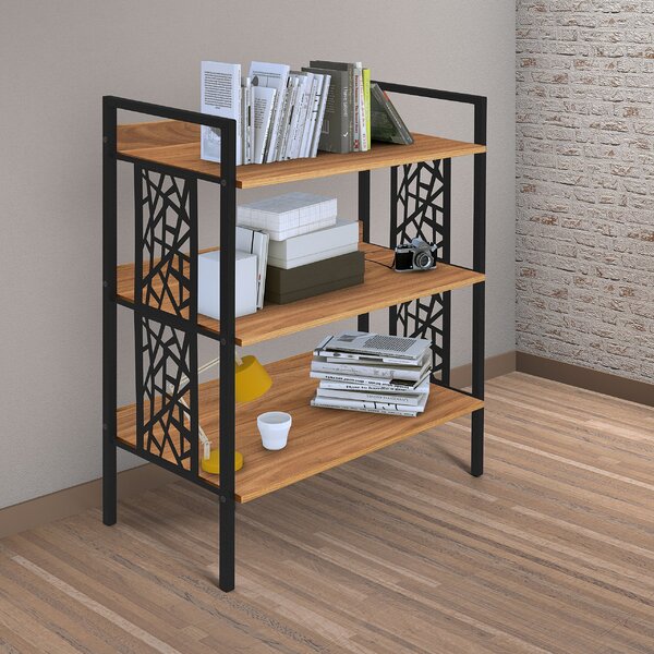 Estante Baixa 76cmx96cm 3 Prateleiras Beta Preto/fosco/amendoa Preto ...