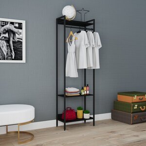 Estante Closet Arara 187x60cm 3 Prateleiras Active Yescasa Preto/ônix ...
