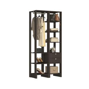 Estante Closet Yes Com 3 Gavetas E 2 Cabideiros - Grafite | Leroy Merlin