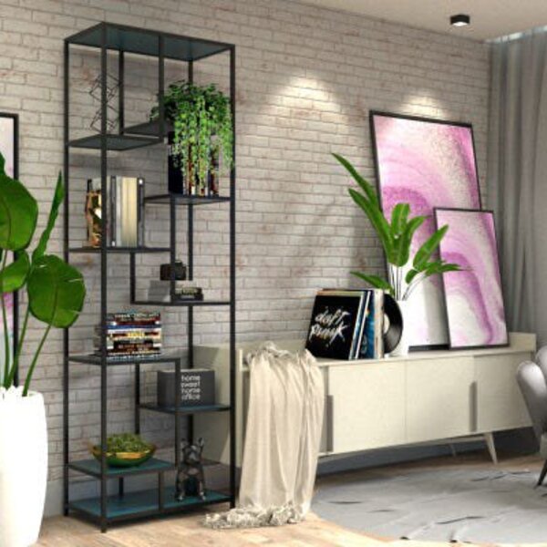 Estante De Metalon E Madeira Para Sala Elegance - Coleção Aquarela ...