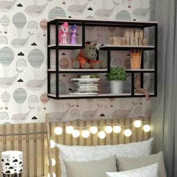 Estante De Metalon E Madeira Para Taças Cristaleira Factory Rosa ...