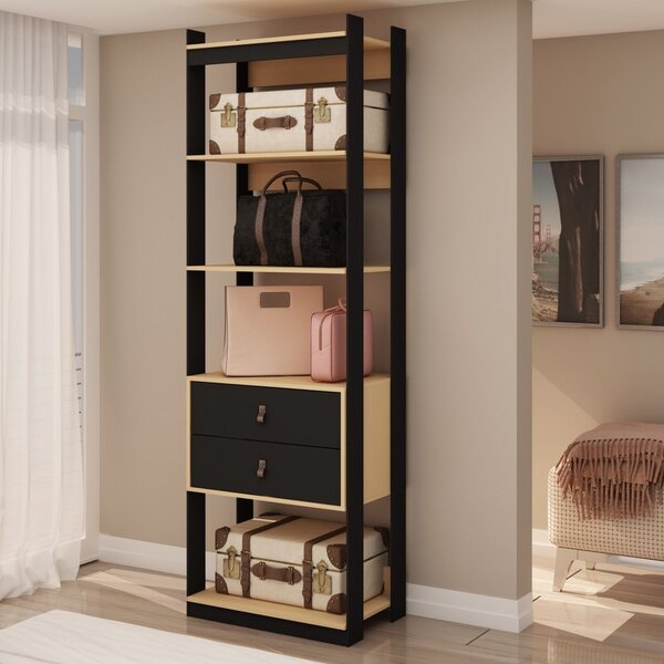 Estante Guarda Roupa Para Closet 2 Gavetas Estilo Industrial Freijo ...