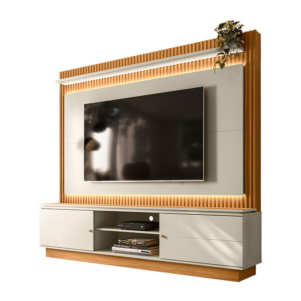 Estante Home Para Tv 75 Polegadas Ripado Com Led Guararapes Linea ...