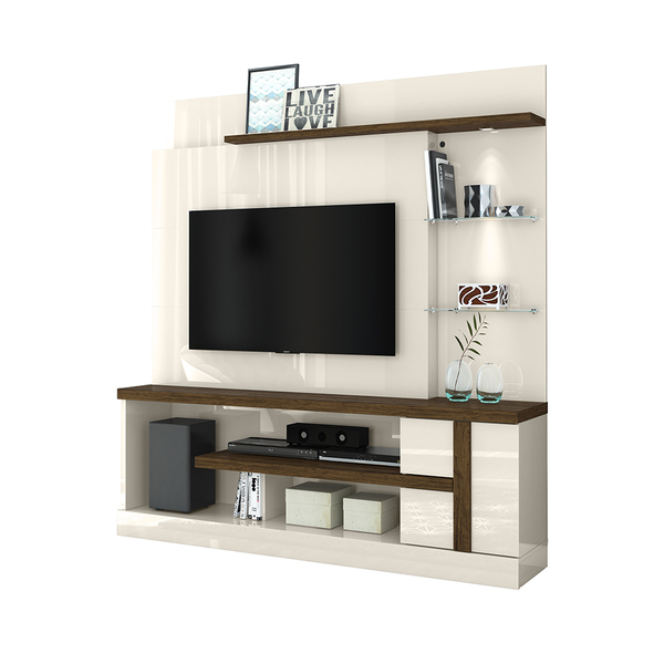 Estante Home Theater Garbo Painel Para Tv 55 Polegadas Off White/ Savana - Bela Móveis | Leroy ...