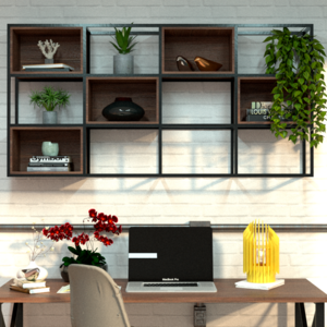 Estante Moderna Estilo Industrial Platinum 150x40x200 Cor Mdf Castanho ...