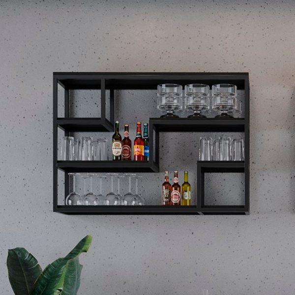 Estante Moderna Estilo Industrial Factory 100x40x70 Cor Mdf Preto ...