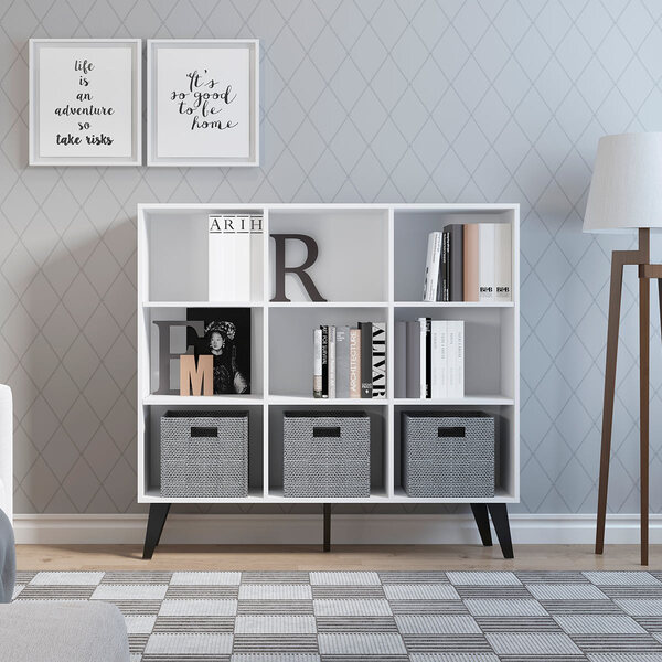 Estante Nicho 120 X 112 Cm Aparador Pés Retrô Madeira Mdp Branco 0655 ...