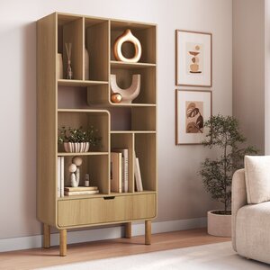 Estante Para Livros Orgânica Curva 1 Gaveta 180cm 100% Bp Com Pés Em ...