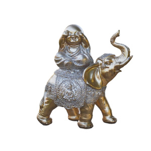 Estatua Imagem De Buda Com Elefante Dourado Importado | Leroy Merlin