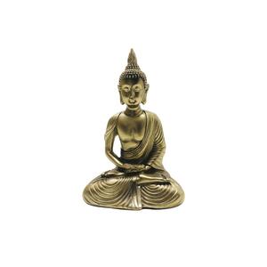 Estatueta De Resina Elby Buddha Meditando 13cm Dourado | Leroy Merlin