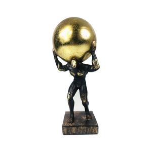 Estatueta De Resina Elby Homem Erguendo Bola 32cm Dourado | Leroy Merlin