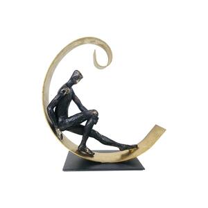 Estatueta De Resina Elby Homem Sentado Círculo 24cm Dourado | Leroy Merlin
