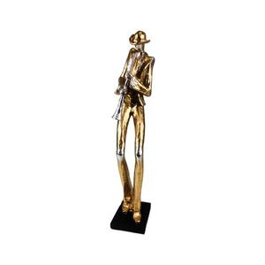 Estatueta De Resina Elby Músico Com Trompete Dourado | Leroy Merlin