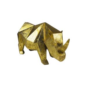 Estatueta De Resina Elby Rinoceronte 18cm Dourado | Leroy Merlin
